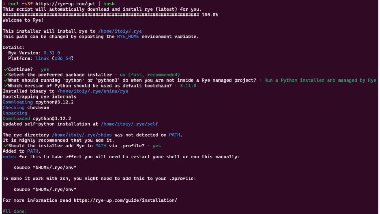 Python開発をシンプルに！Ryeで環境構築を一発解決 - てつまぐ